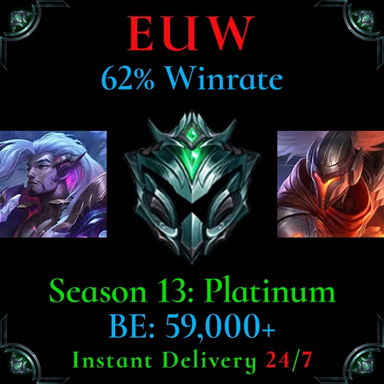 EUW PLATINUM LOL Acc League of Legends Plat Smurf Project: Dream Dragon ...