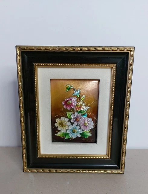 TABLEAU ÉMAUX DE Limoges sur cuivre signé Camille Fauré Limoges décor ...