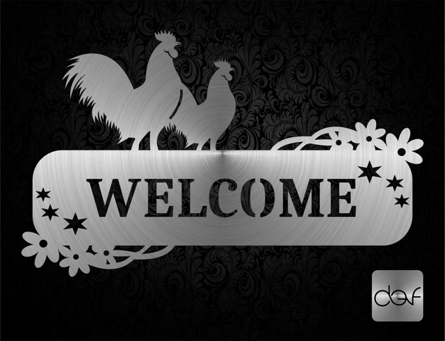 CHICKEN WELCOME SIGN - DXF files for CNC Plasma Laser cut Waterjet SVG ...