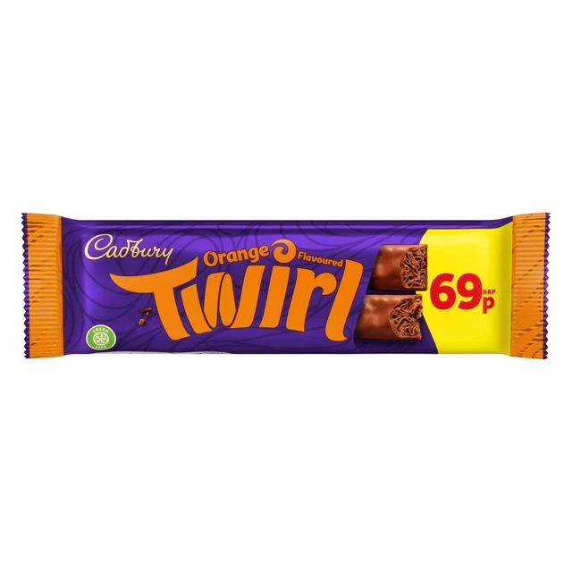 CADBURY TWIRL ORANGE Chocolate Bar 69p PMP 43g - 3 / 5 / 8 / FullBox ...