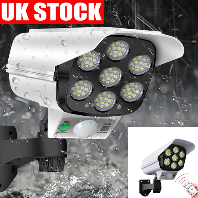 SOLAR POWER DUMMY Security Camera Fake LED Wall Light Outdoor ...