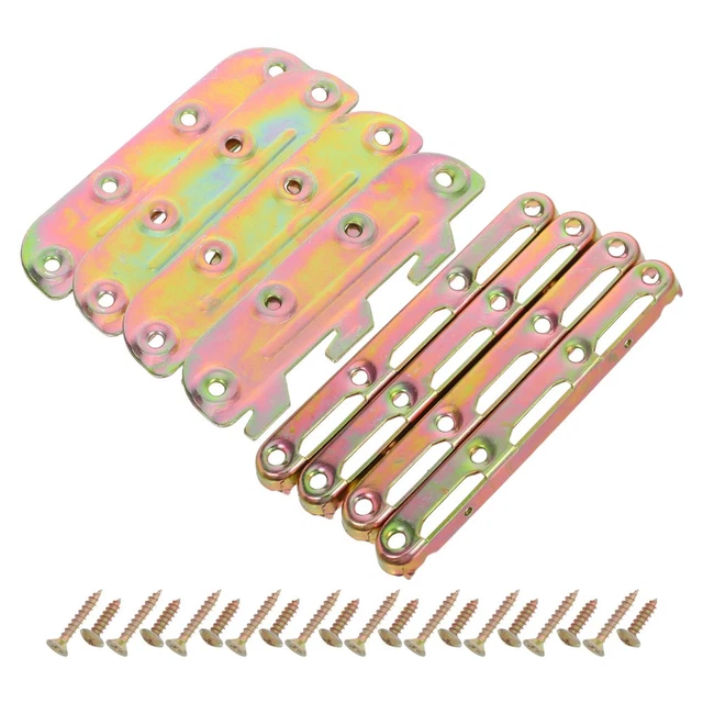 1 SET BED Rail Brackets: Bed Frame Hardware With Screws Wood Frame Hook ...