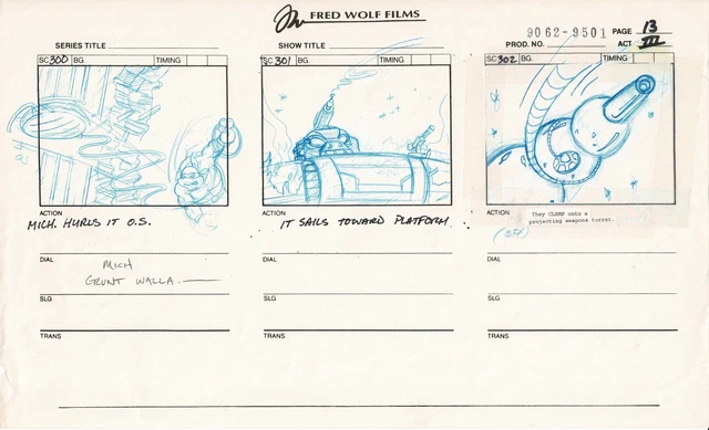 TEENAGE MUTANT NINJA Turtles TMNT Production Animation Storyboard u3-13 ...