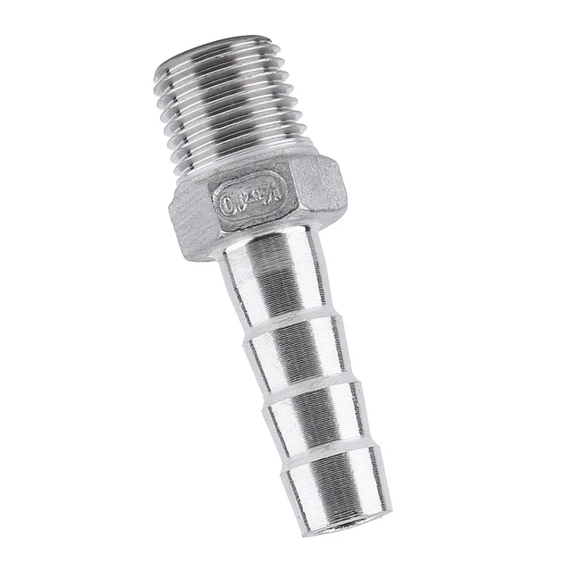 STAINLESS STEEL THREADED Pipe Fitting Barb Hose Tail Connector (1 ...