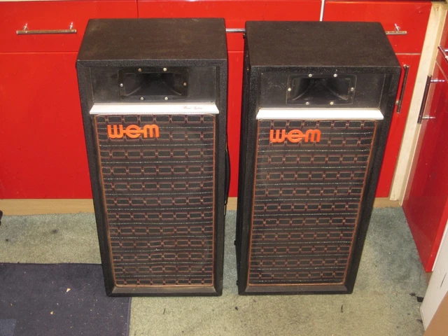 WEM PA SPEAKERS (pair) - Band System - 2x12+horn - Celestion G12H ...