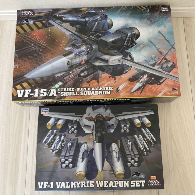 MACROSS HASEGAWA 1/48 VF-1S/A Strike Super Valkyrie + Weapon Plastic ...