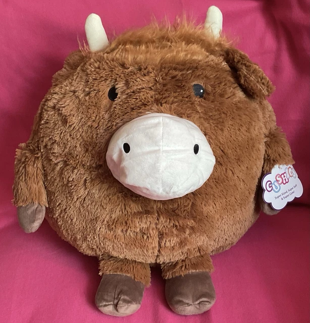 WARMIES CUSHIES SUPER Sized Highland Cow Coo Brown Soft Plush Toy 20 ...