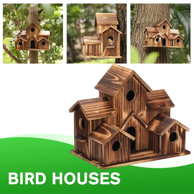 5 HOLE BIRD House Room Bird Houses For 5 Bird Families Bluebird Finch ...