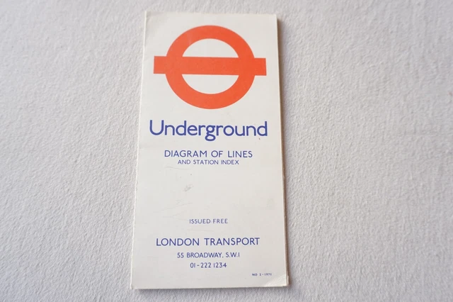 1975 NO. 2 London Transport Underground Map Diagram of Lines Tube Ref 1 ...