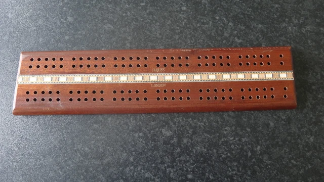 ORIGINAL JAQUES OF London, Wooden Cribbage Board with metal pegs £12.00 ...