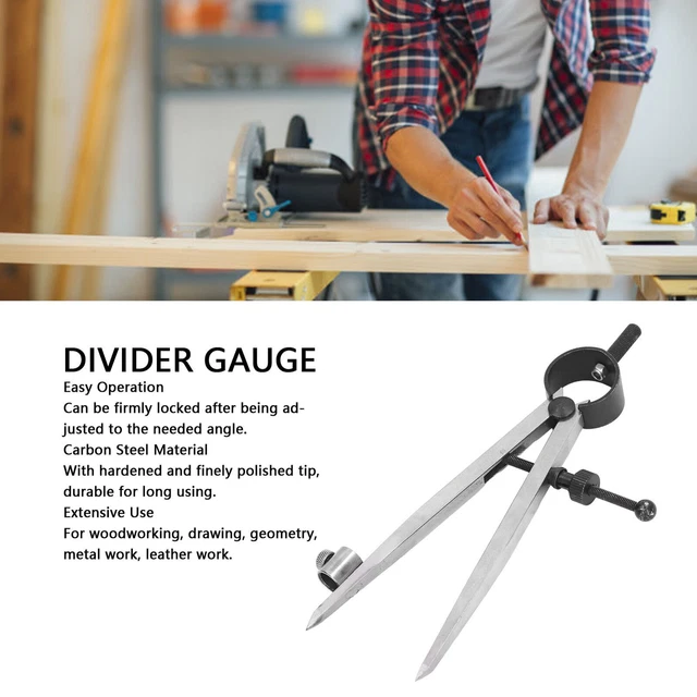 WING DIVIDER GAUGE Carbon Steel Adjustable Angle Lockable Scribing Tool ...