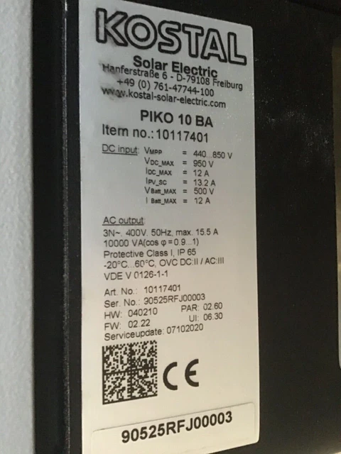 KOSTAL PIKO 10.1 DCS 10 KW Wechselrichter mit Halterung u. Stromumwandler EUR 549,00 - PicClick DE