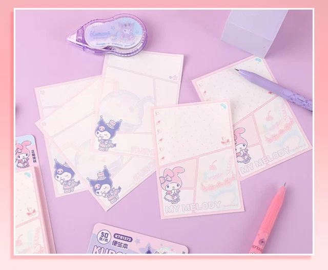 SANRIO MY MELODY/KUROMI 84mm x 118mm Note Pad Memo Pad Writing Pad (50 ...