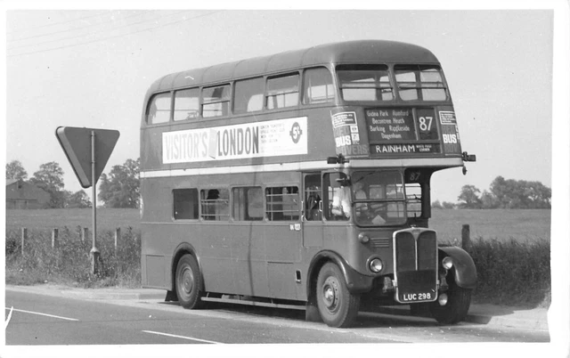 VINTAGE PHOTOGRAPH DOUBLE Decker Bus - Route 87 Rainham LONDON ...