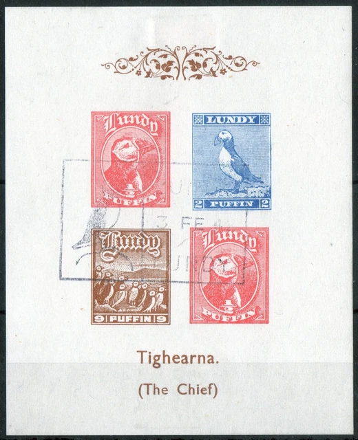 GB LUNDY ISLAND 1942 KGVI Tighearna Miniature Sheet Very Fine Used £28. ...