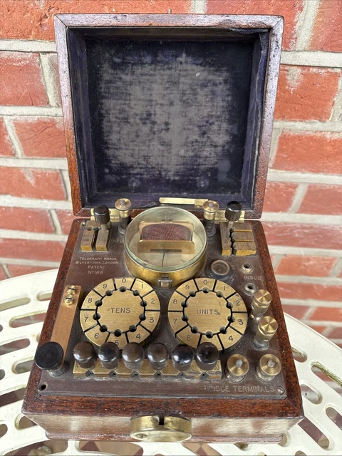 ANTIQUE RAILWAY TELEGRAPH Line Test Set Silvertown London Patent No 166 ...