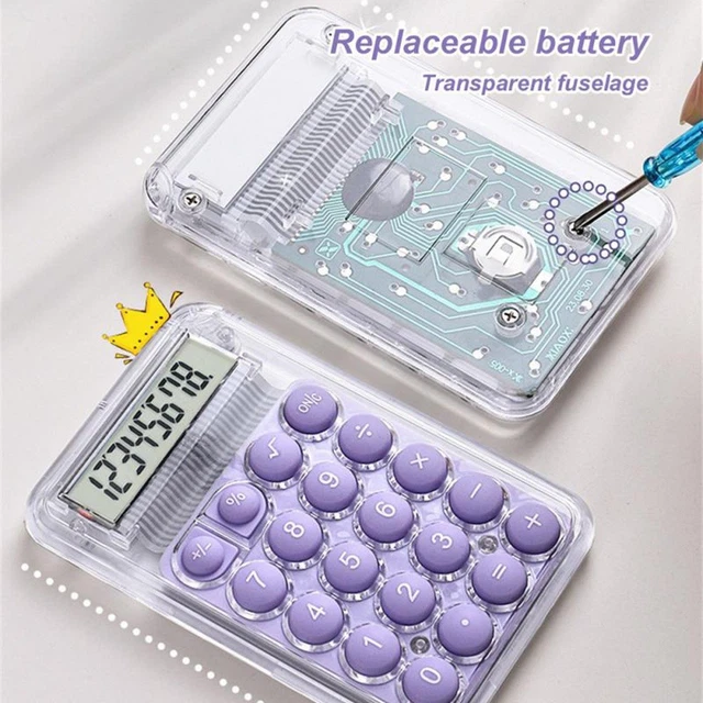 8 DIGITS DISPLAY Silence Widescreen Calculator Students Portable2806 ...