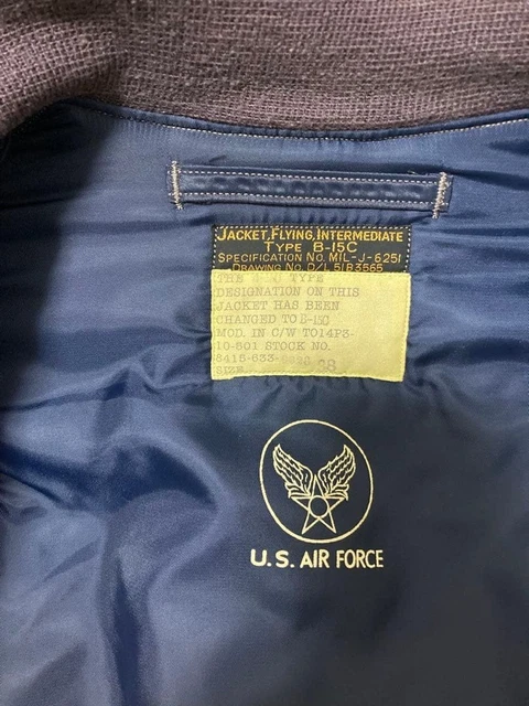 BUZZ RICKSON’S B-15C MOD Navy Flight Jacket 38 CROWN Zip Used $516.16 ...