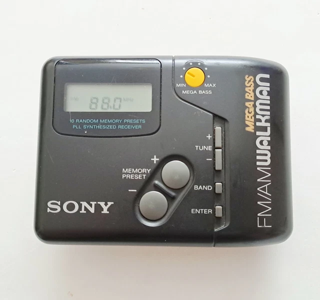 SONY SRF-M45 WALKMAN FM/AM Mega Bass Portable Radio Receiver with Belt ...