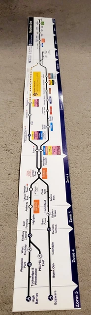 ORIGINAL TUBE MAP London Underground Northern Line Interior Carriage ...