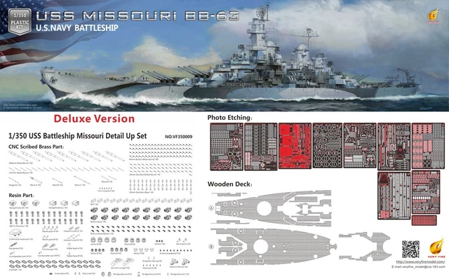 1:350 SCALE USS Missouri BB-63 DX version model kit by Very Fire £299. ...