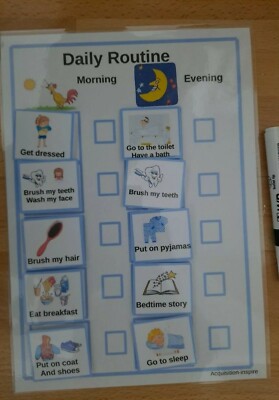DAILY ROUTINE CHART, toddler chart, kids daily planner, PECS, SEN ...