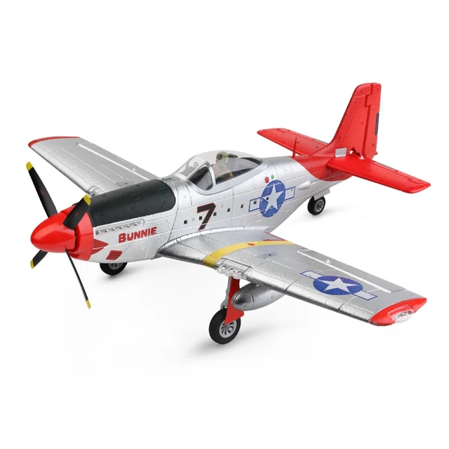 XK A280 P-51 Mustang 3D/6G System 560mm Wingspan RC Airplane Fighter ...