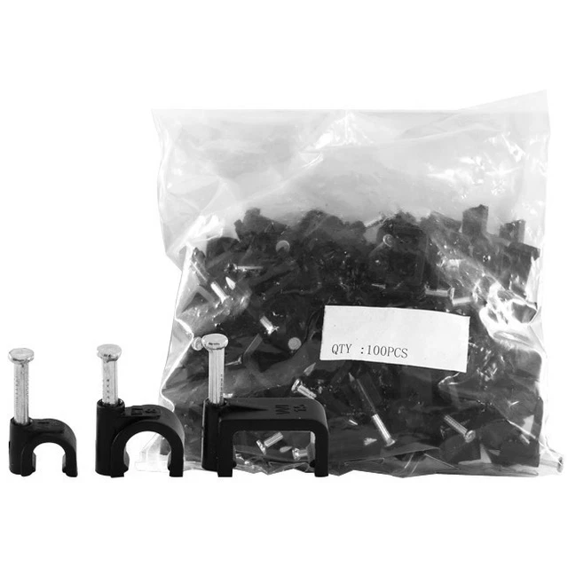 15MM CABLE CLIP Suit Siamese Rg6Quad Cable Black 100Pack $29.00 ...