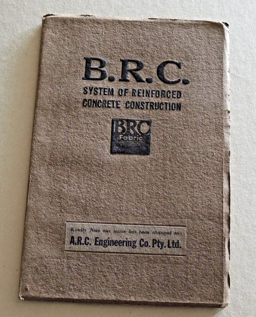 1946 BRC REINFORCED Concrete Construction Brochure Price List Arc Engineering $19.00 - PicClick AU