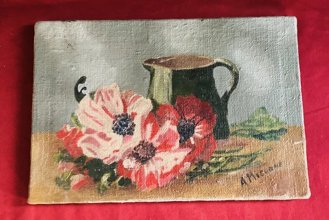 TABLEAU ANCIEN NATURE Morte Huile Sur Toile Signée EUR 38,00 - PicClick FR