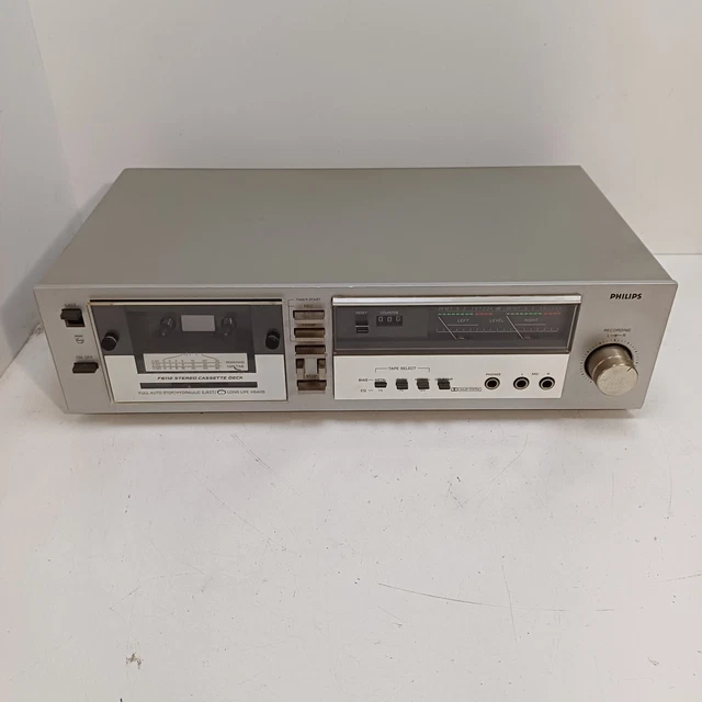 PHILIPS F6112 STEREO Cassette Deck VINTAGE VU-Meters Full Auto Stop ...