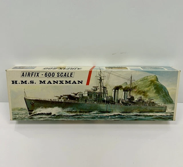 AIRFIX 1:600 SCALE HMS Manxman Model Kit F203S Complete 1960’s Vintage ...