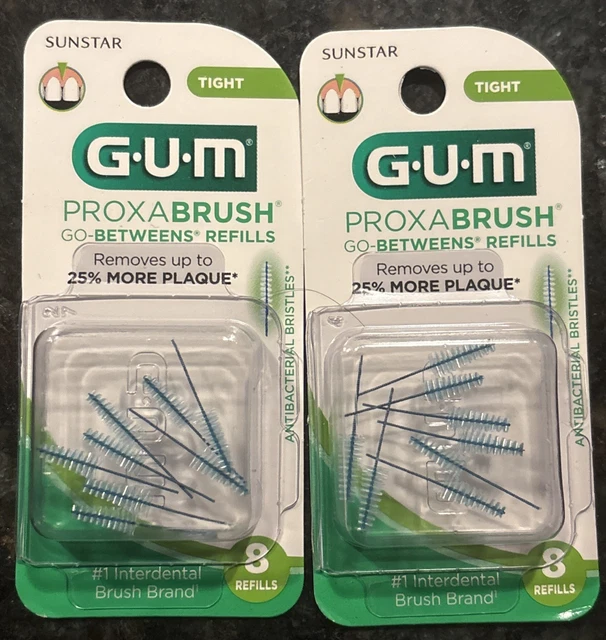 (2X) GUM PROXABRUSH Go-Betweens Interdental Brush Refills Bridges ...