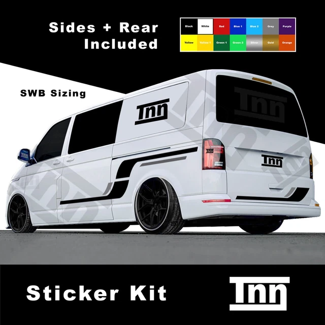 STICKERS KIT FOR VW Transporter T5 T6 T4 SWB Van Side Stripes Kit ...