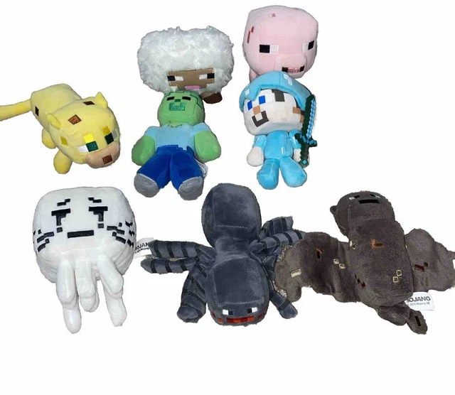 GENUINE MINECRAFT PLUSH Soft Toy Mojang Bundle Lot X 8 -Steve /bat ...