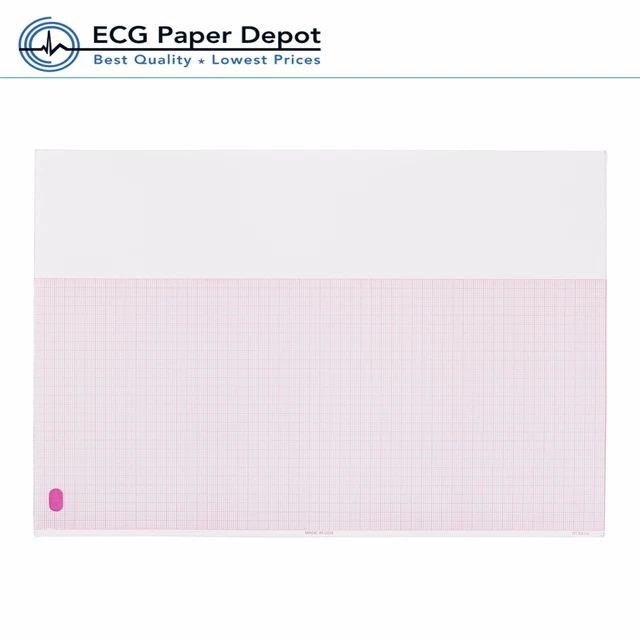 HP/PHILIPS ECG RED Grid Paper EKG Printing Chart M1707A Z-Fold Sheet ...