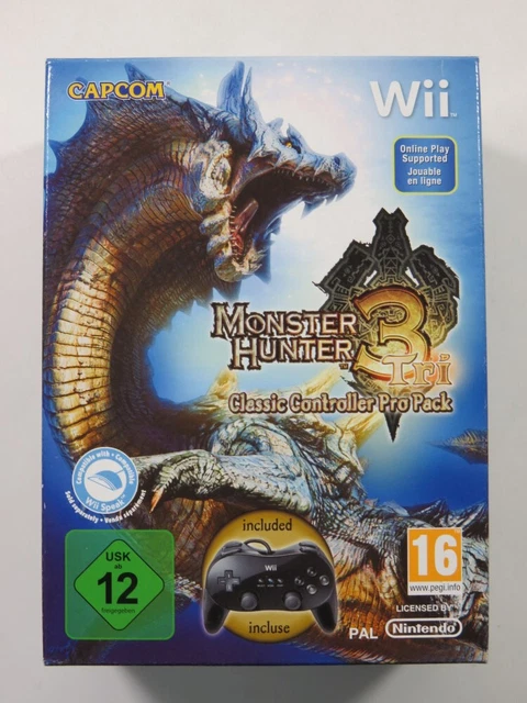 MONSTER HUNTER 3 Tri Classic Controller Pro Pack Nintendo Wii Pal-Eur ...