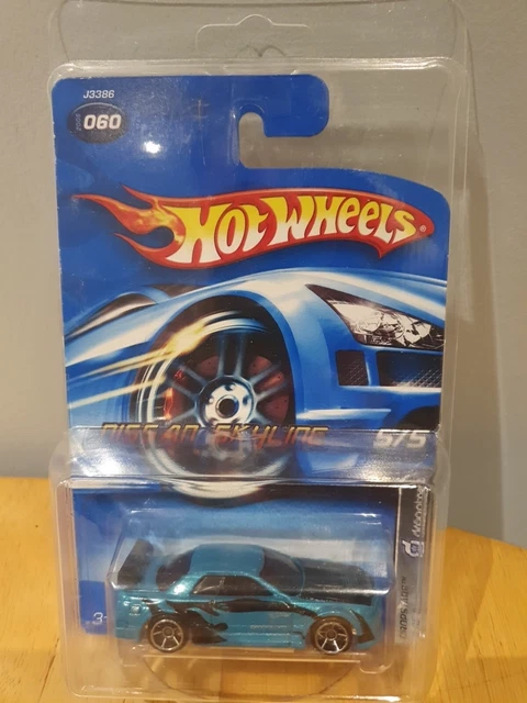 HOT WHEELS NISSAN SKYLINE GT-R R32 Teal 2006 Dropstars MINT LONG CARD ...