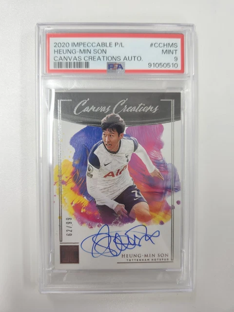 HEUNG-MIN SON 2020 Impeccabile Epl Creazioni Tela Calcio Auto #/99 Psa 9 Lowpop EUR 13,42 ...