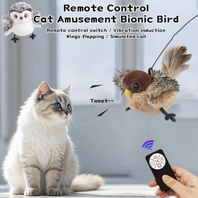 FLYING BIRD CAT Toy, Chirping Bird Cat Toy Flapping Bird Flapping Wings ...