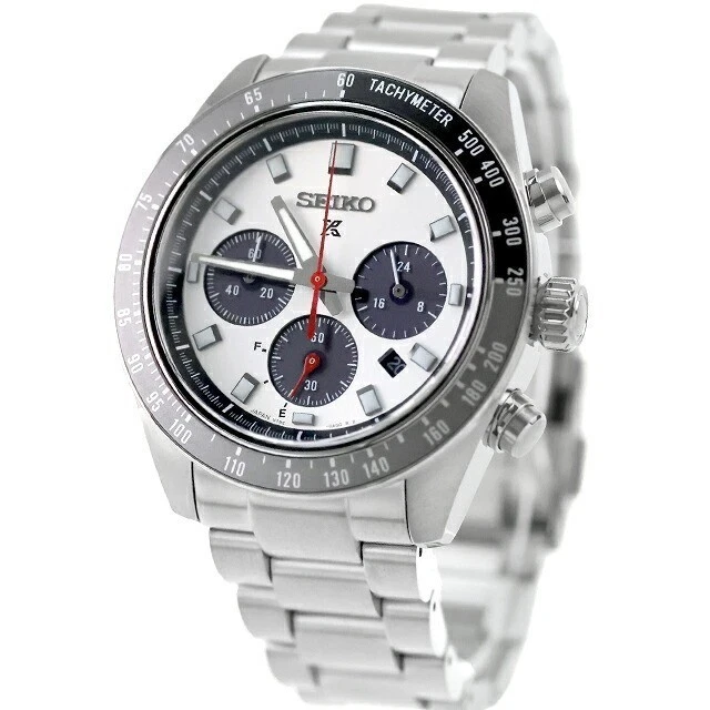 SEIKO PROSPEX SPEEDTIMER Giant Panda Solar Chronograph SBDL095 Working ...