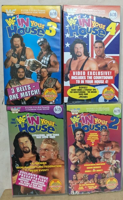 WWF/WWE IN YOUR House 1,2,3,4 VHS Video Tape Bundle UK PAL EUR 29,26 ...