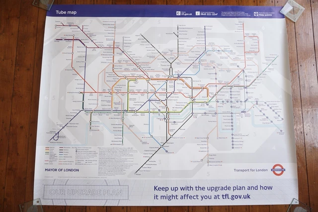 JUNE 2012 ORIGINAL Tube Map Underground Railway Station Quad Poster VGC ...