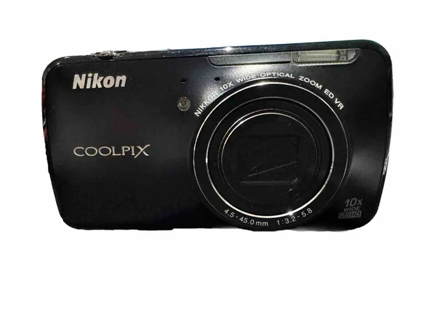 NIKON COOLPIX S800C Black Compact Camera 10x Zoom Wifi,GPS, Date Stamp ...