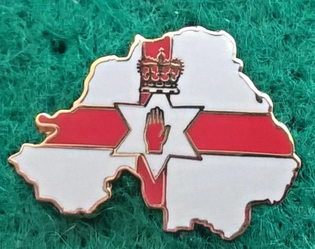 RED HAND OF Ulster Flag Map of Northern Ireland Shaped Loyalist Pin ...
