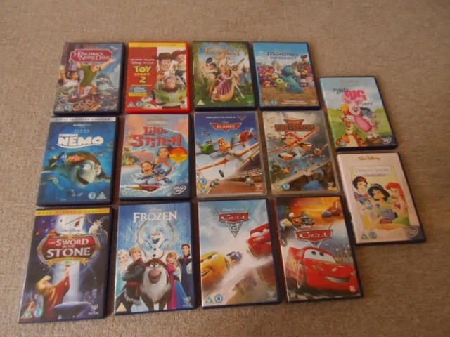 BUNDLE OF DISNEY DVDS x 14 Inc Planes 1 & 2 Cars 1 & 3 Monsters Tangled ...