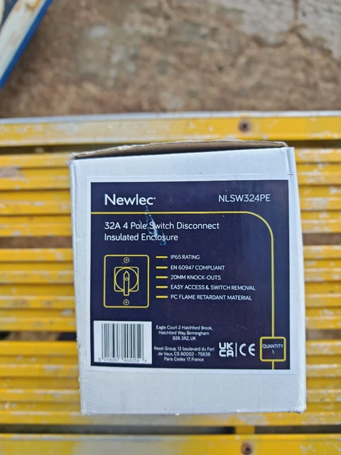 NEWLEC NLSW324PE 32AMP Isolator Switch 4 Pole 3Of4 New £5.45 - PicClick UK