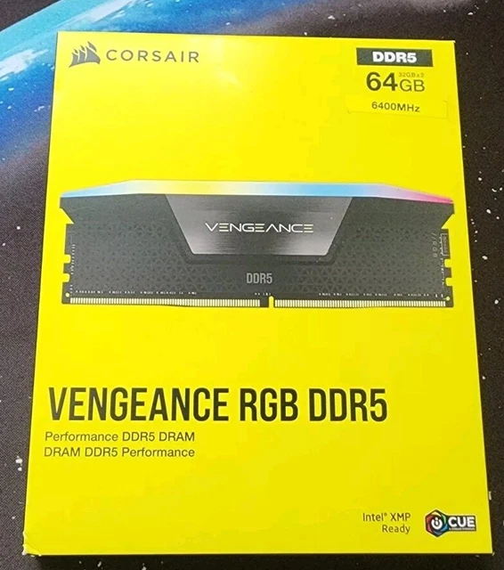 CORSAIR VENGEANCE RGB 64GB (2x 32GB) DDR5 RAM 6400MT/s CL32 Intel XMP ...