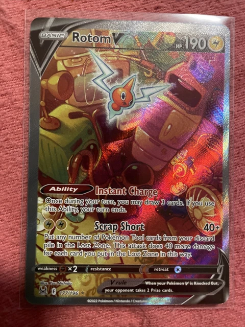177/196 ROTOM V - Lost Origin - Full Art - Alt Art - Rare - Pokemon ...