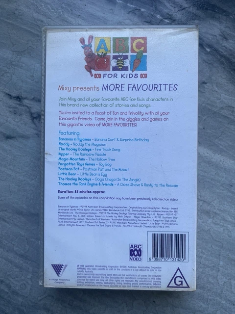 ABC FOR KIDS - Mixy Presents More Favourites Childrens VHS-VGC $9.95 ...